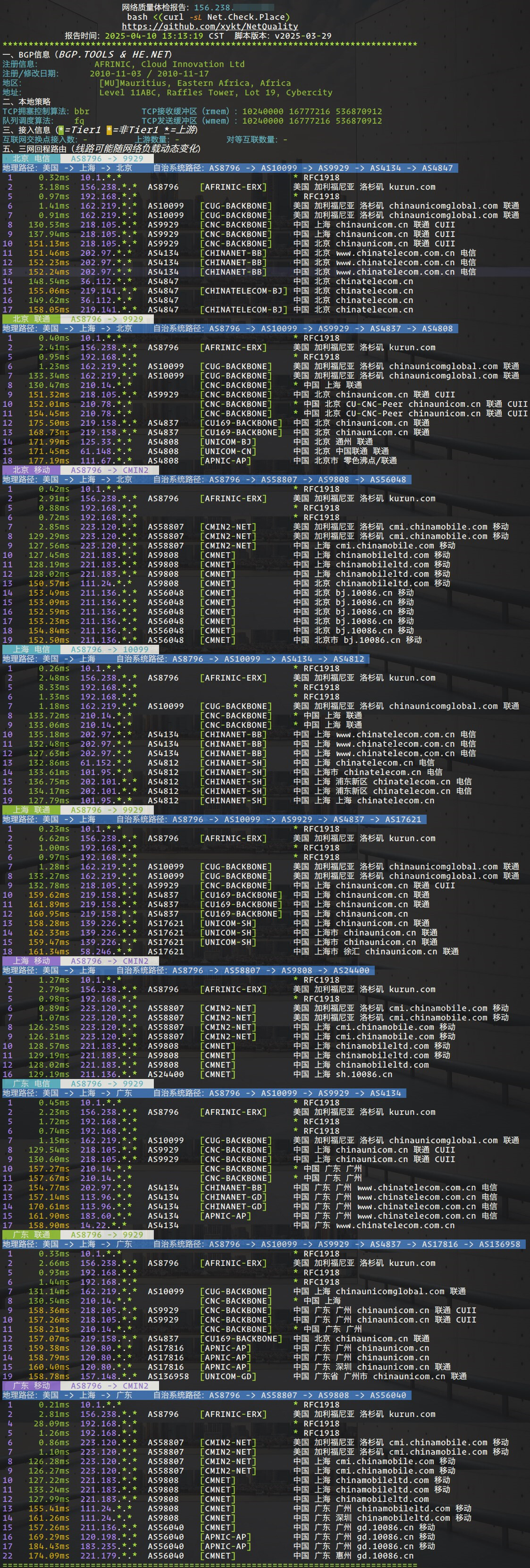 【详细测评】愚人云 US CN2+9929+CMI2